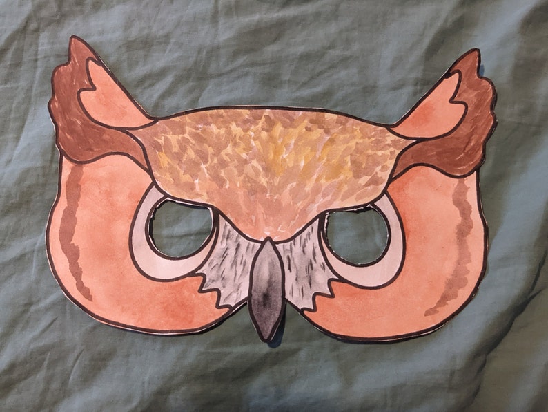 Two Printable Bird Masks: Decorate Your Own Osprey and Owl Masks Crafts ...