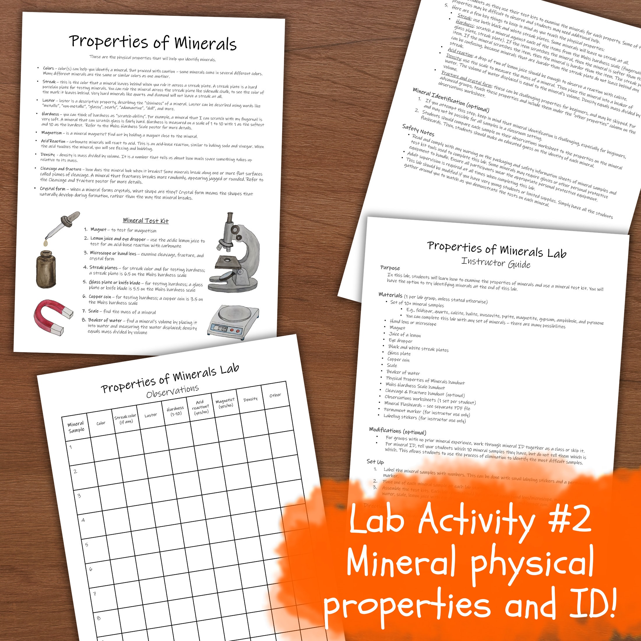 Minerals Mini Study: Geology Lab Activities (PDF Download) - Etsy