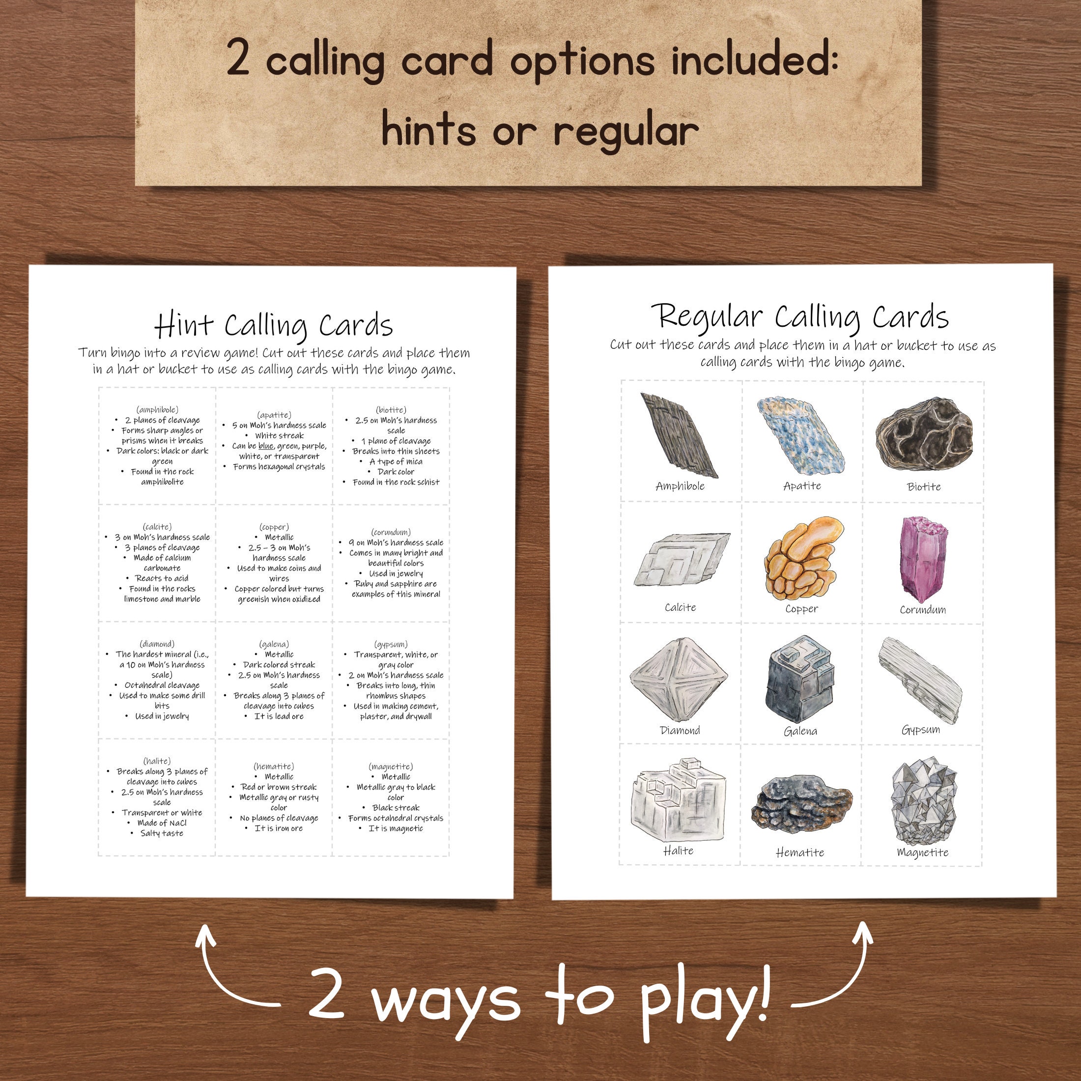 Minerals Bingo: 25 Unique Cards for Classroom Mineral ID Review Game - Etsy