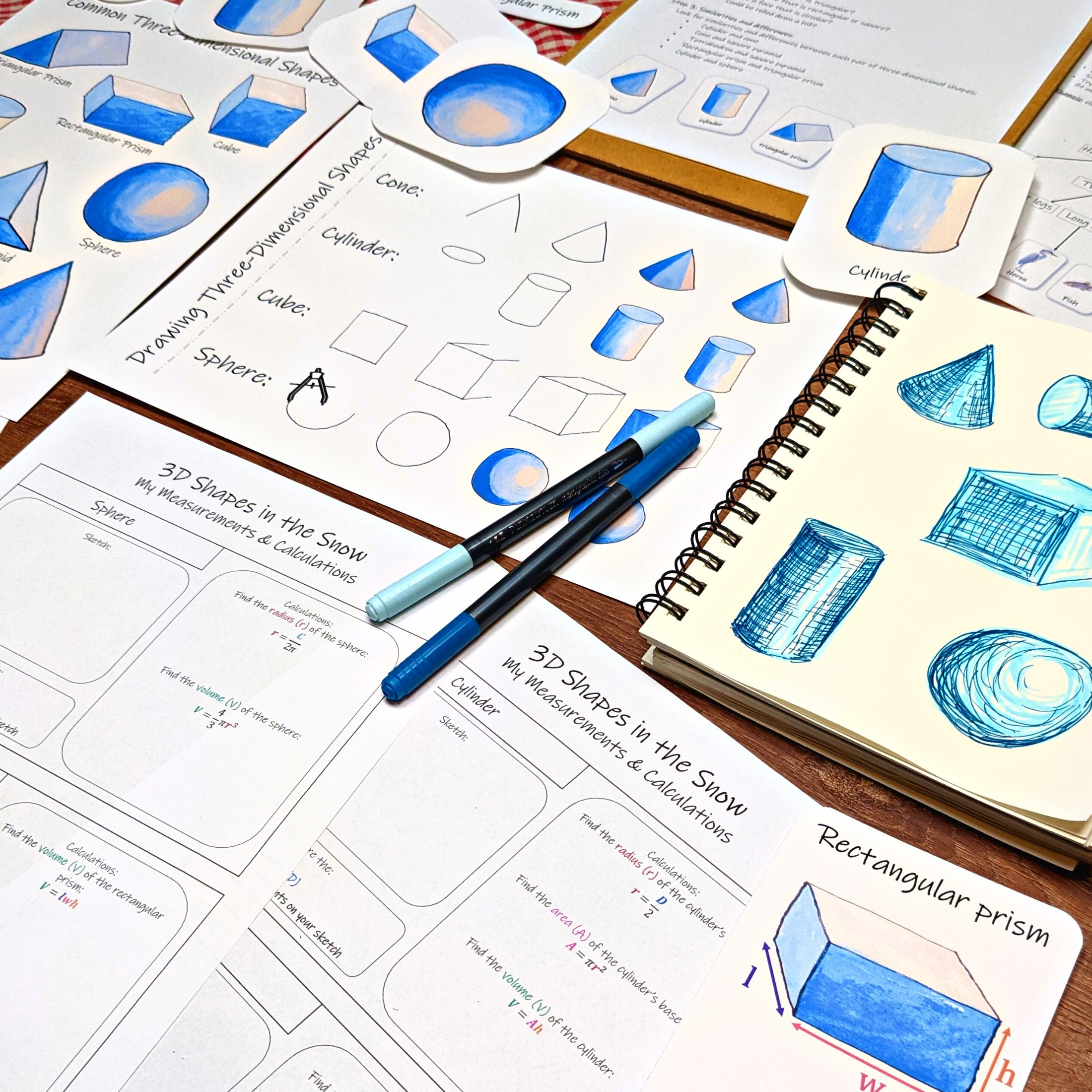 3D Shapes Mini Study: Three-dimensional Shapes Lesson Plan - Etsy