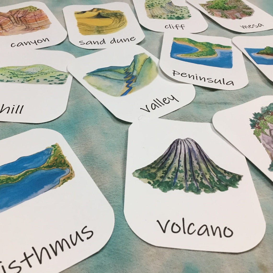 Landforms Three-part Cards: Montessori-inspired Flashcards for - Etsy ...