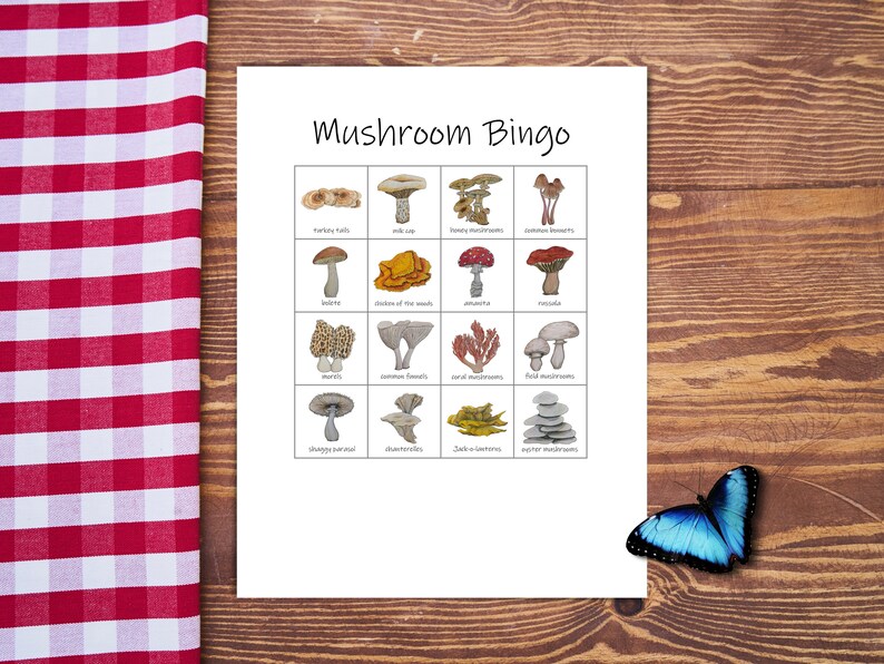 Mushroom Bingo Set: 25 Watercolor Bingo Cards (printable PDF) - Etsy