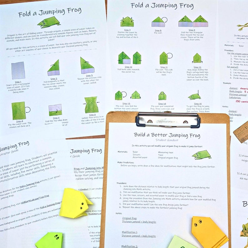 Origami Frog Engineering: STEM Mini Study, Printable Activities ...