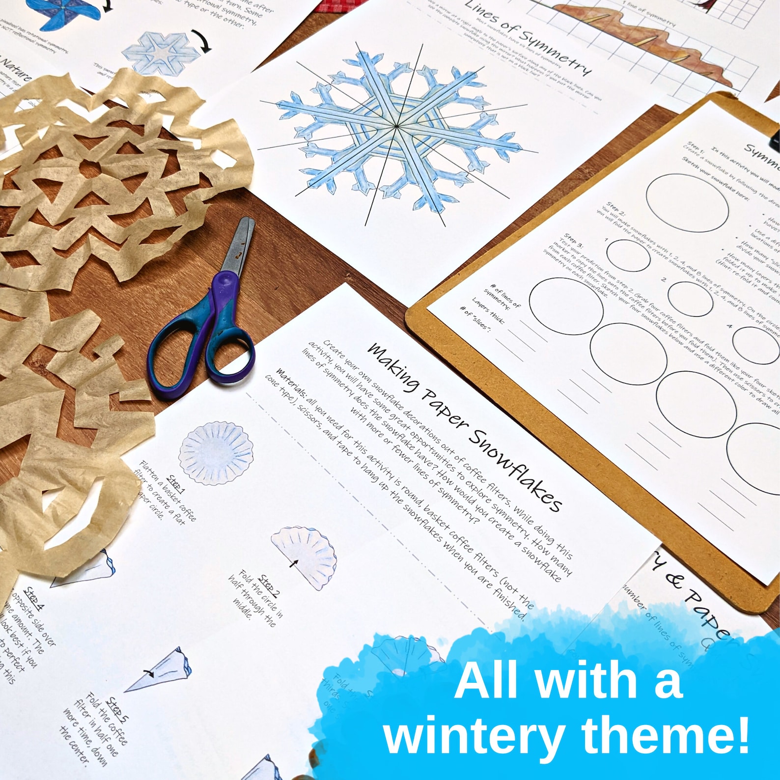 Winter Geometry Unit: Snowflakes, Symmetry, 3D Shapes (PDF) - Etsy