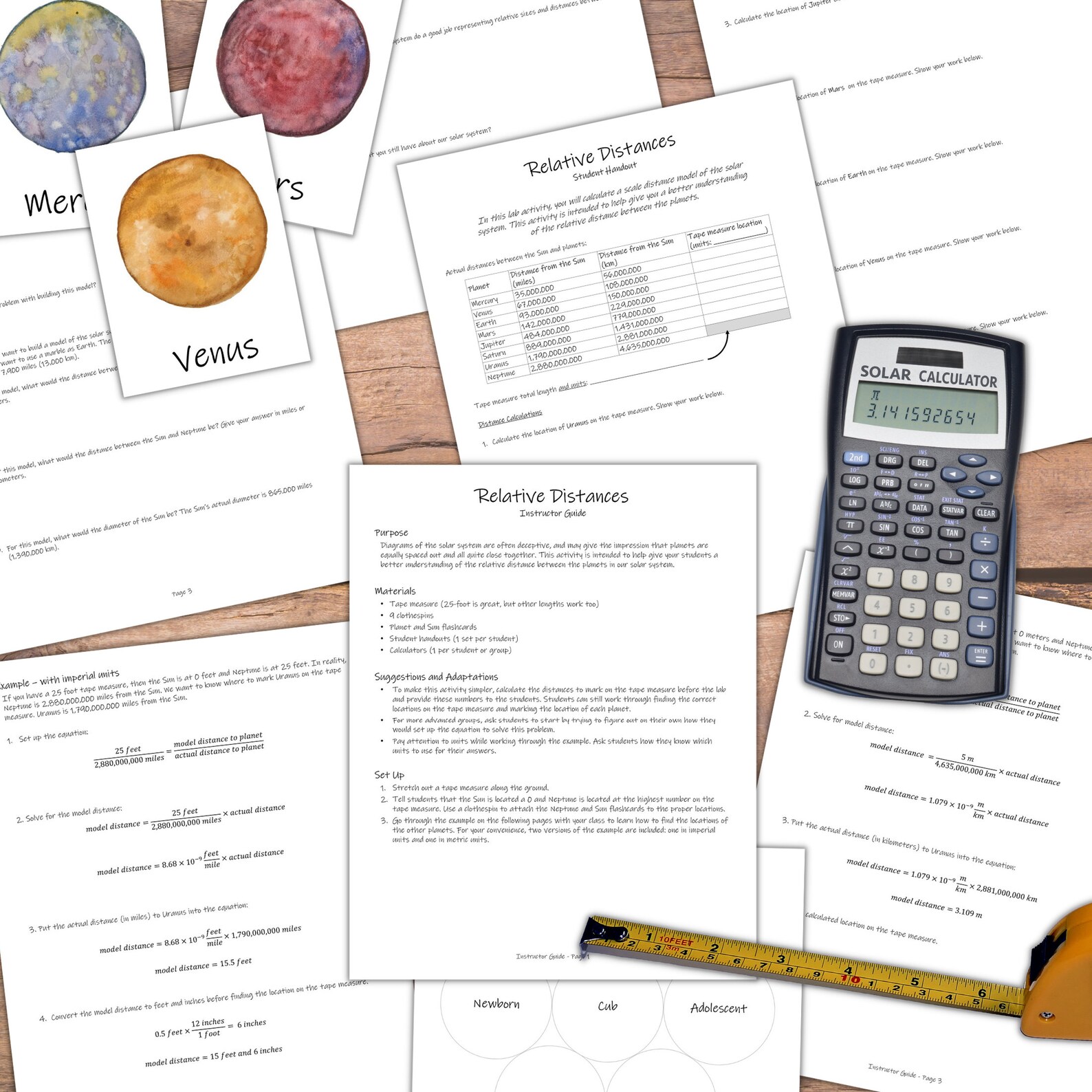 Math Activities: Solar System Distances Lab Measurement and Math ...