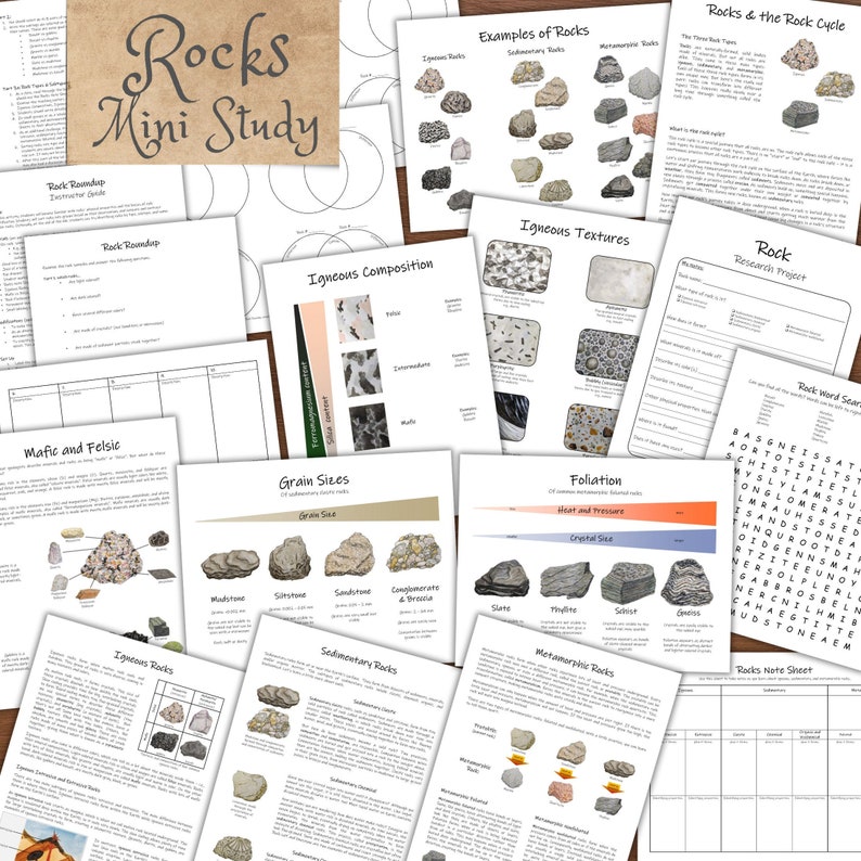 Rocks Mini Study: Igneous, Sedimentary, Metamorphic (PDF Download) - Etsy