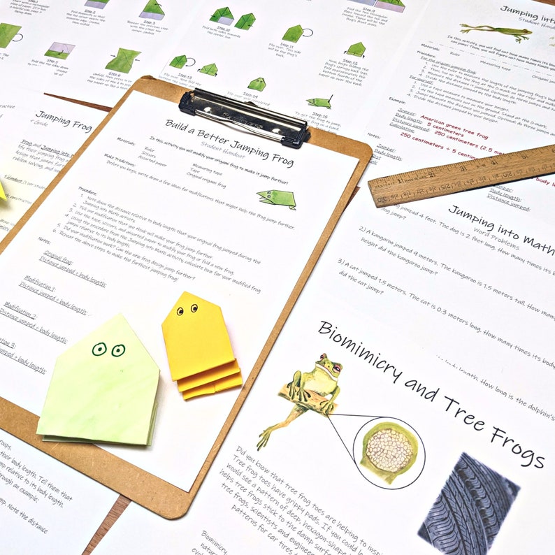 Origami Frog Engineering: STEM Mini Study, Printable Activities ...