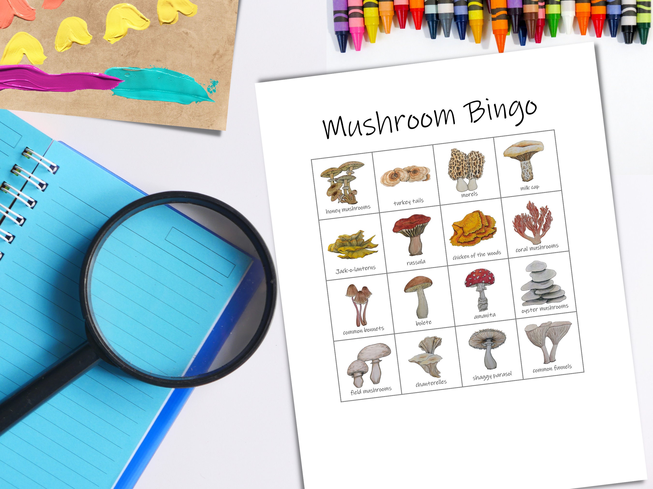 Mushroom Bingo Set: 25 Watercolor Bingo Cards (printable PDF) - Etsy
