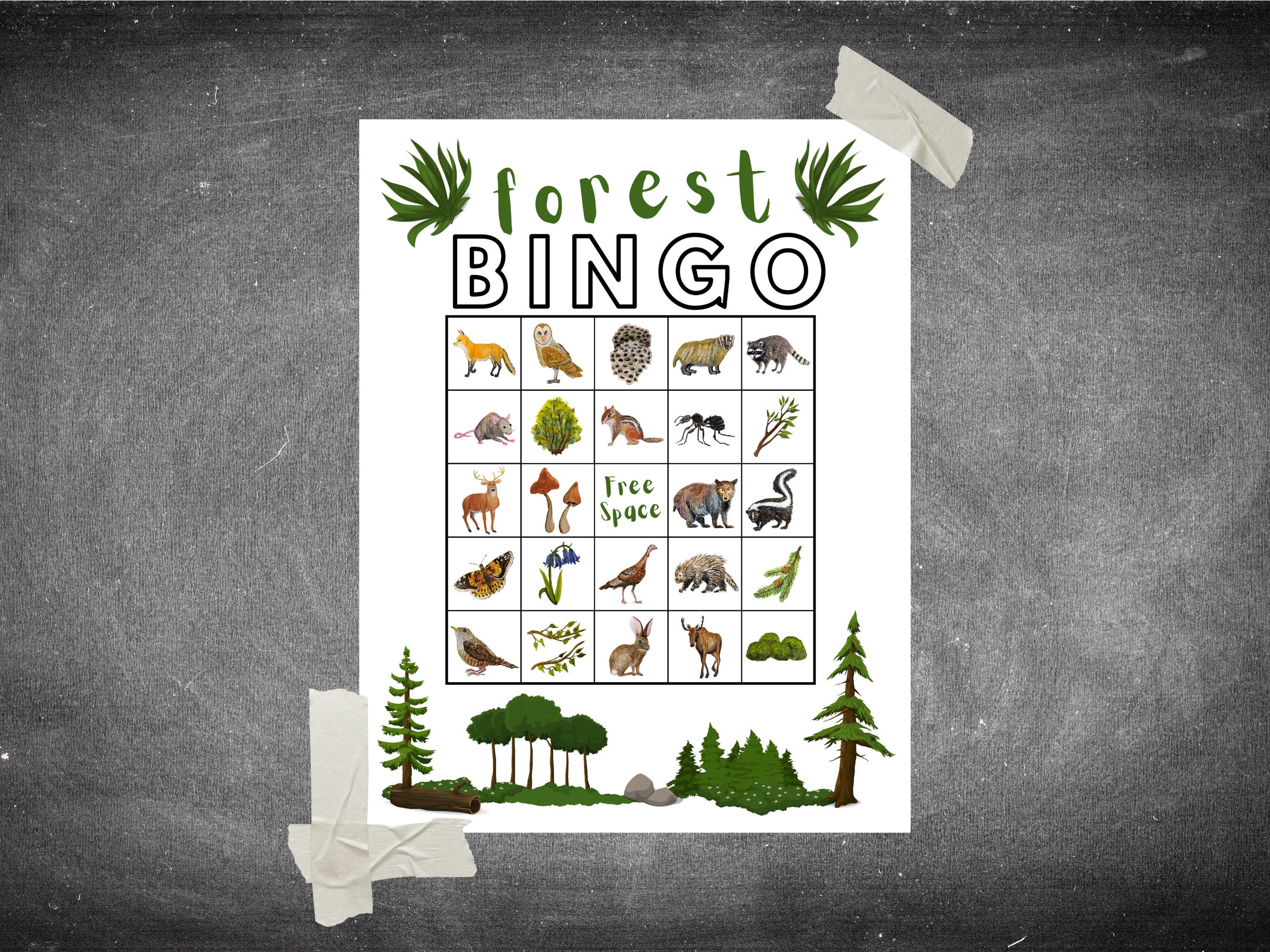 Forest Bingo: Printable Game for Camping, Forest School, Woodland ...