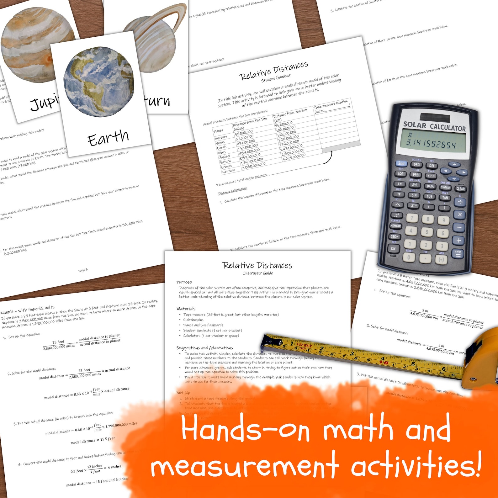 Math Activities: Solar System Distances Lab Measurement and Math ...