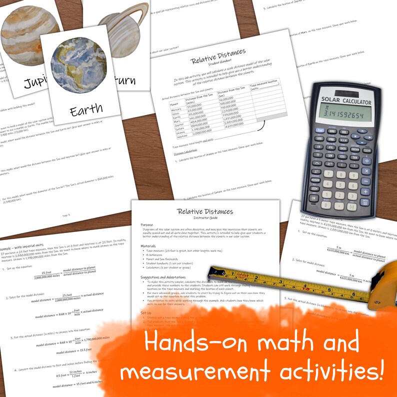 Math Activities: Solar System Distances Lab Measurement and Math ...