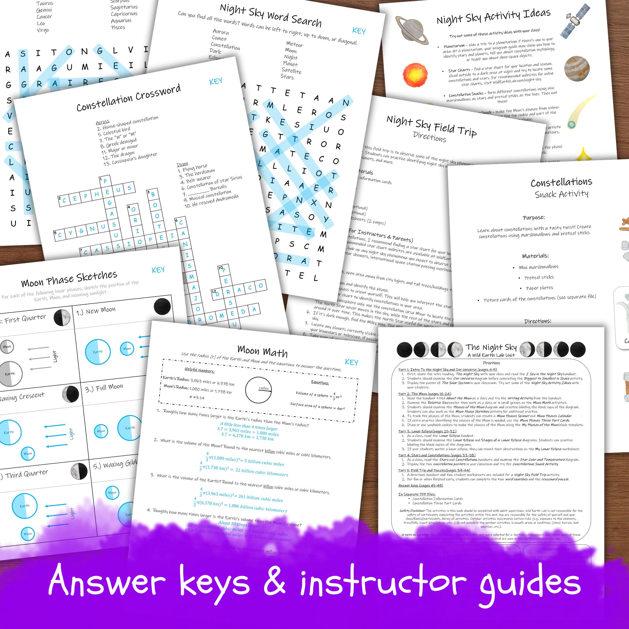 Night Sky Astronomy Unit: Printable Homeschool & Classroom Activities ...
