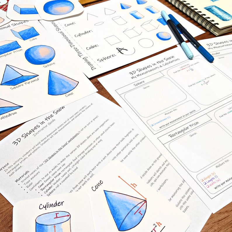3D Shapes Mini Study: Three-dimensional Shapes Lesson Plan - Etsy