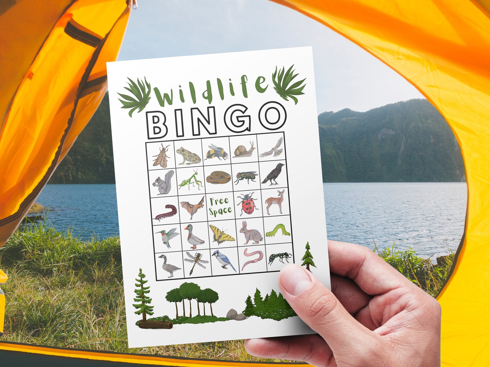 Wildlife Bingo: Printable Game for Kids, Family Road Trips, Class ...