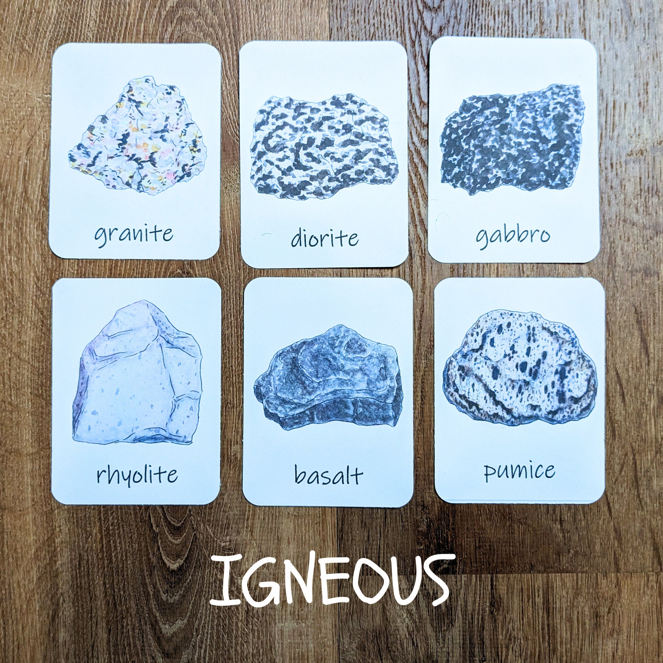 Rock ID Flashcards: Identify Common Igneous, Sedimentary, & Metamorphic ...