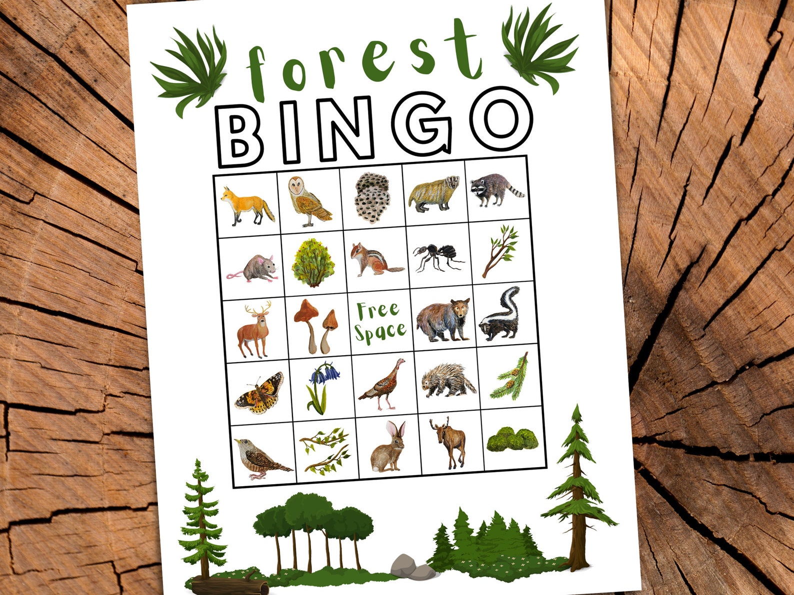 Forest Bingo: Printable Game for Camping, Forest School, Woodland ...