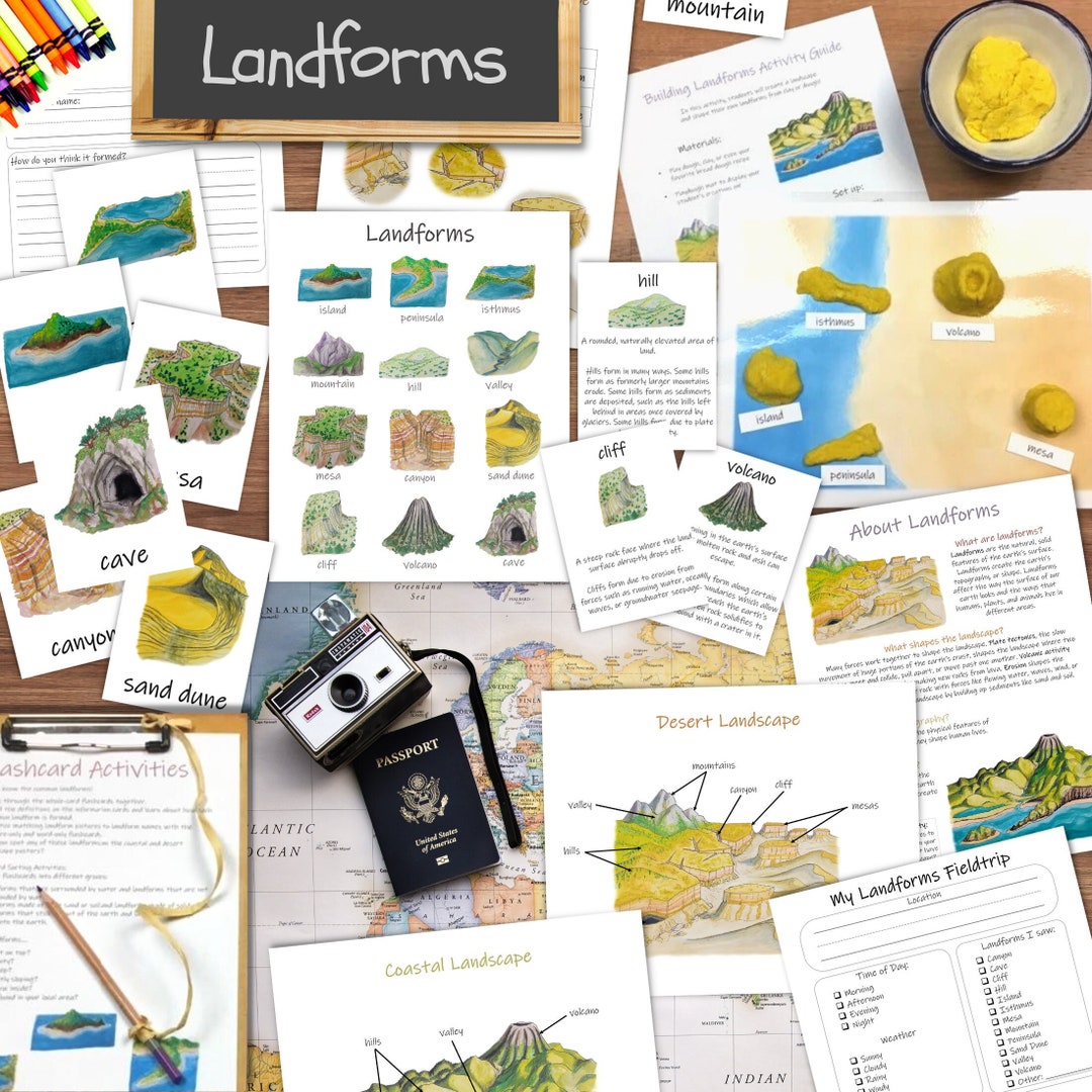 Landforms Unit: Geography Classroom Printables & Activities (PDF ...