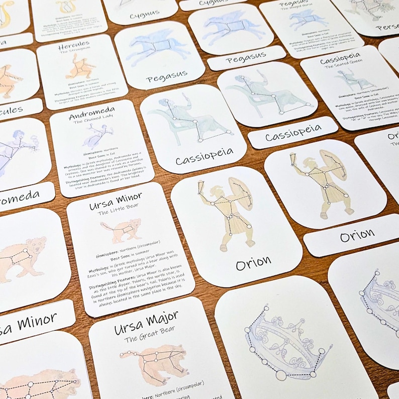 Northern Hemisphere Constellations Flashcards: Star Gazing Cards ...