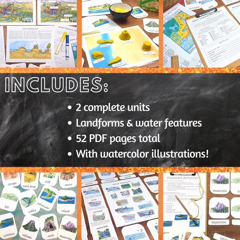Landforms & Waterbodies Bundle: Homeschool Geography Activities (PDF ...