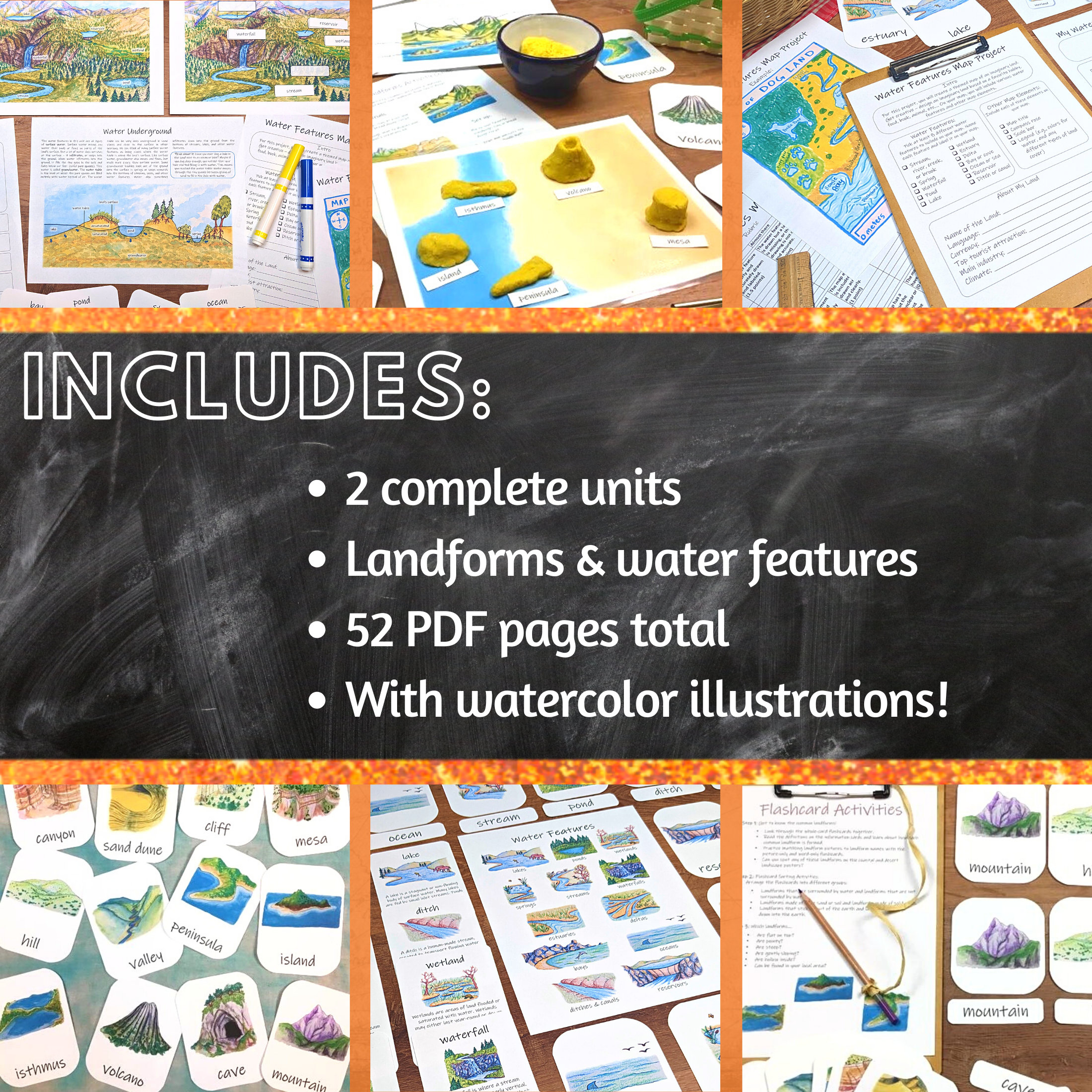 Hojas De Trabajo Sobre Accidentes Geográficos Y Masas De Agua