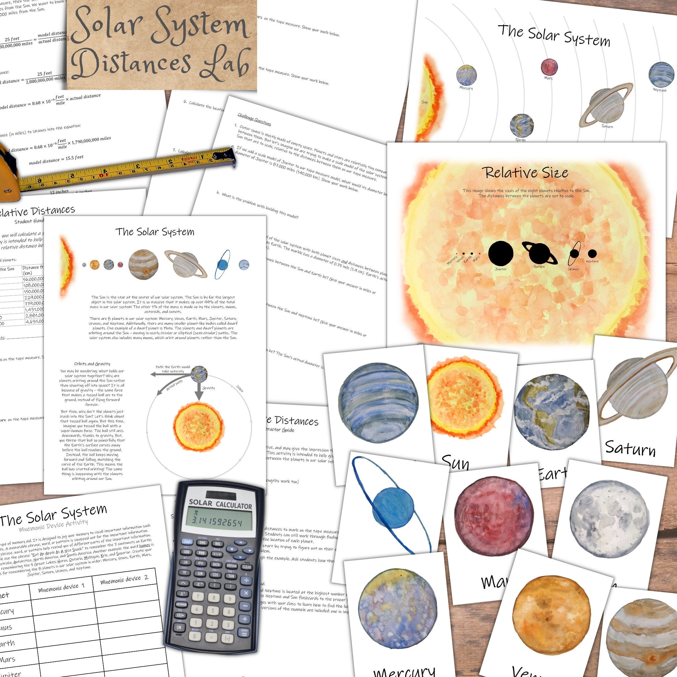 Math Activities: Solar System Distances Lab Measurement and Math ...