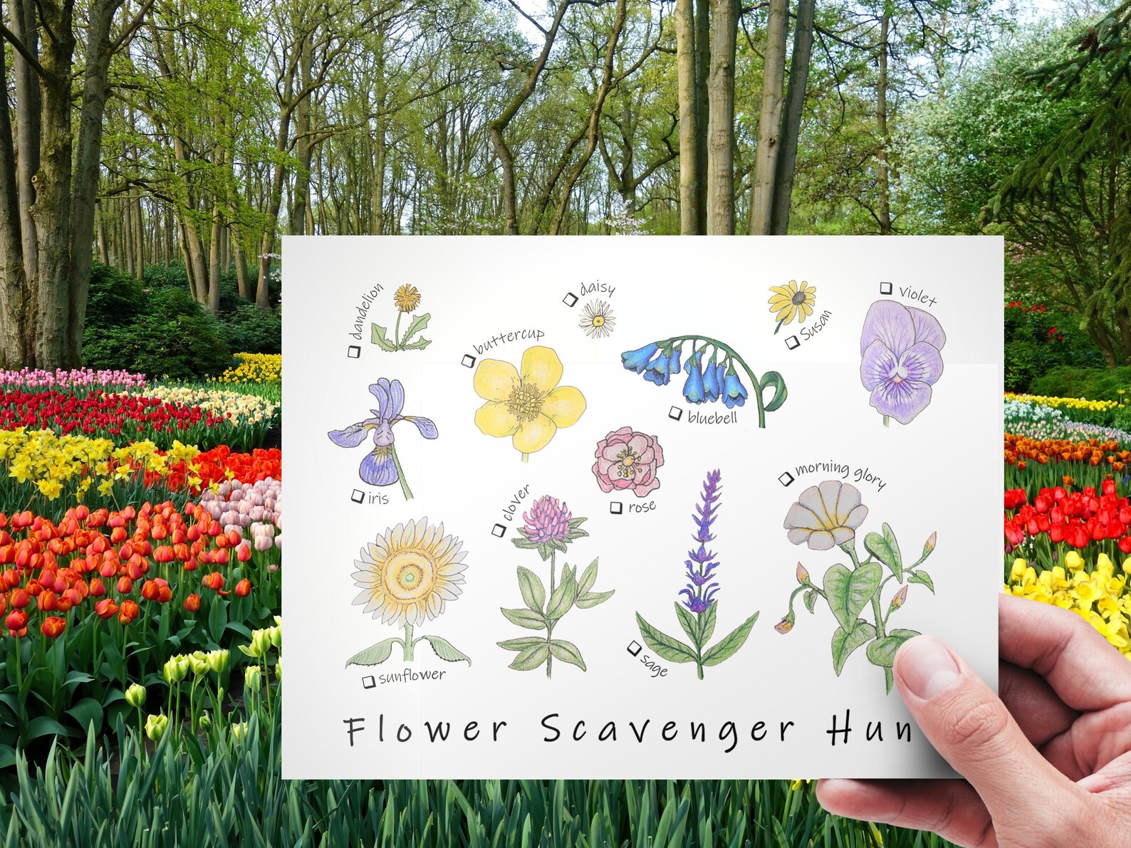 Flower Scavenger Hunt: Printable Outdoor Party Game Camping - Etsy