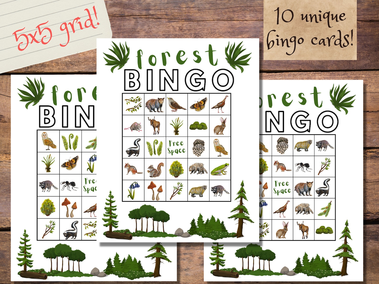Forest Bingo: Printable Game for Camping, Forest School, Woodland ...