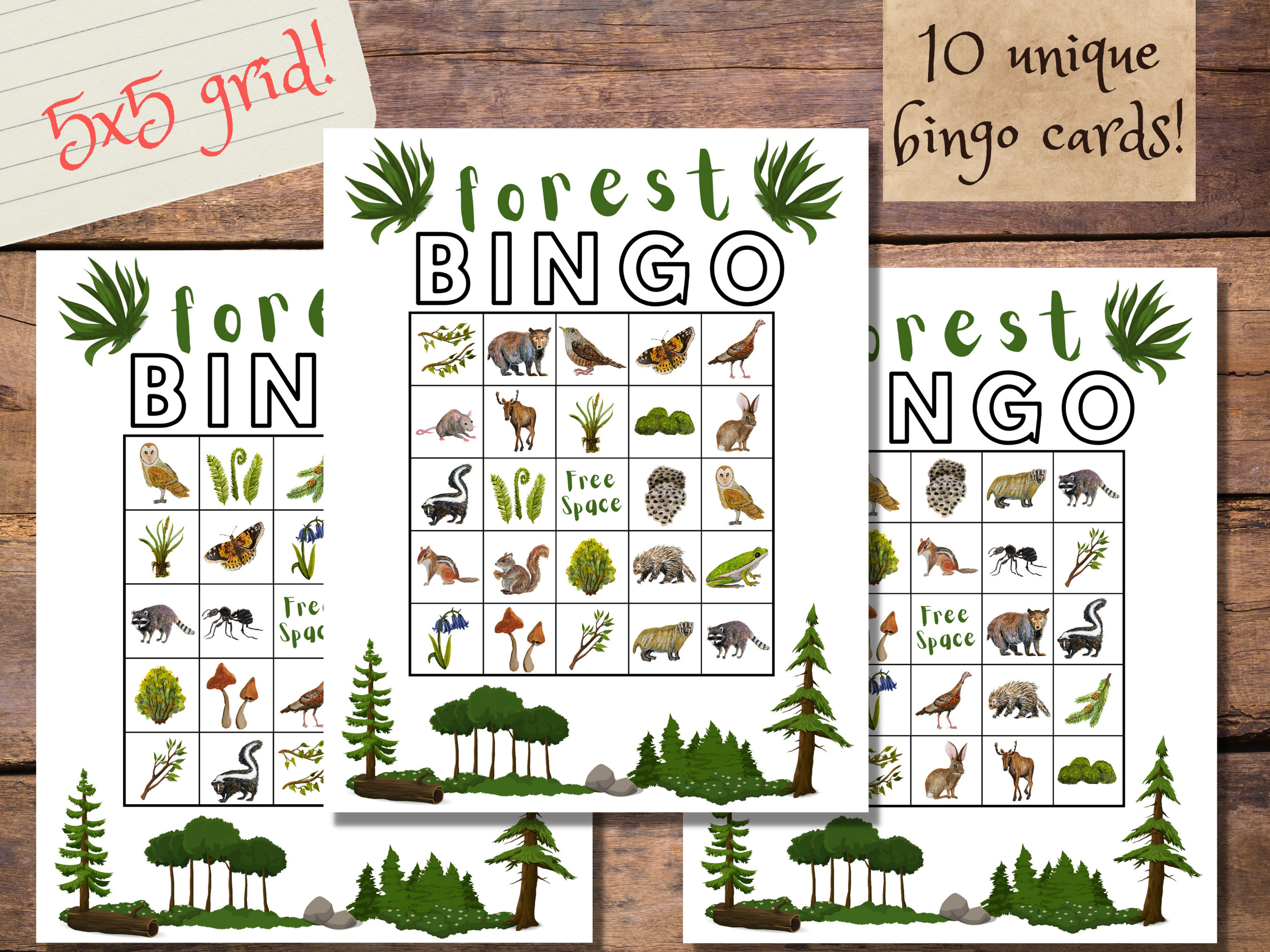 Forest Bingo: Printable Game for Camping, Forest School, Woodland ...