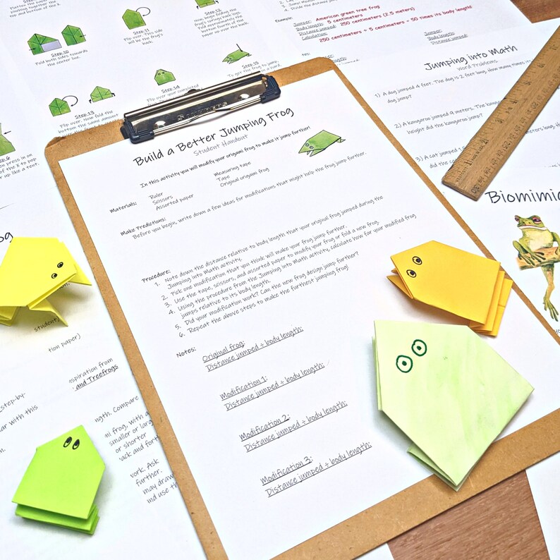Origami Frog Engineering: STEM Mini Study, Printable Activities ...