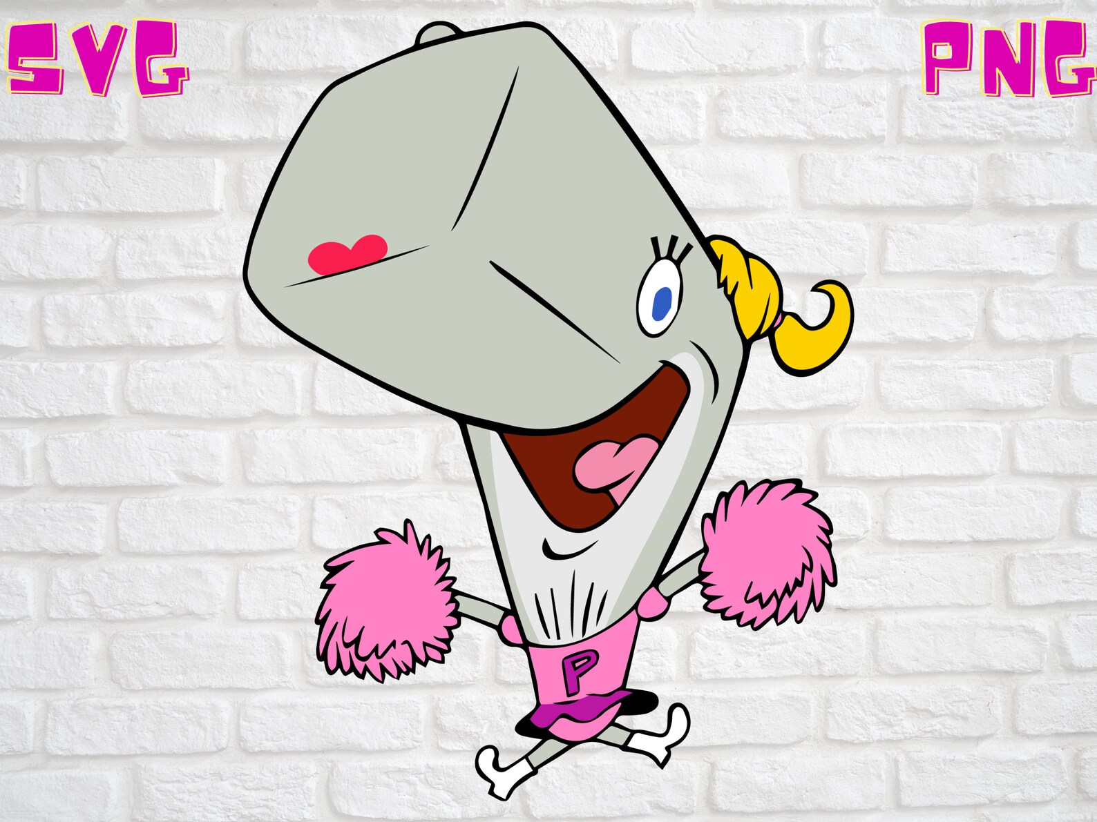 SpongeBob SquarePants Pearl Krabs Cheerleader SVG Digital | Etsy