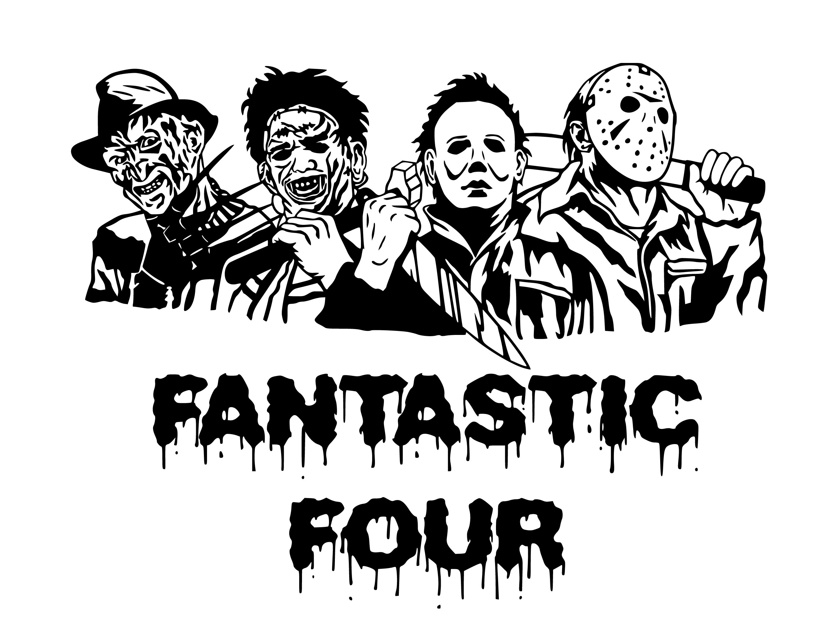 Fantastic Four Freddy Jason Michael Leatherface SVG | Etsy