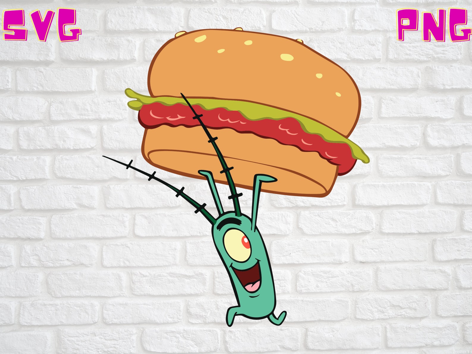SpongeBob SquarePants Plankton Krabby Patty SVG Digital File | Etsy