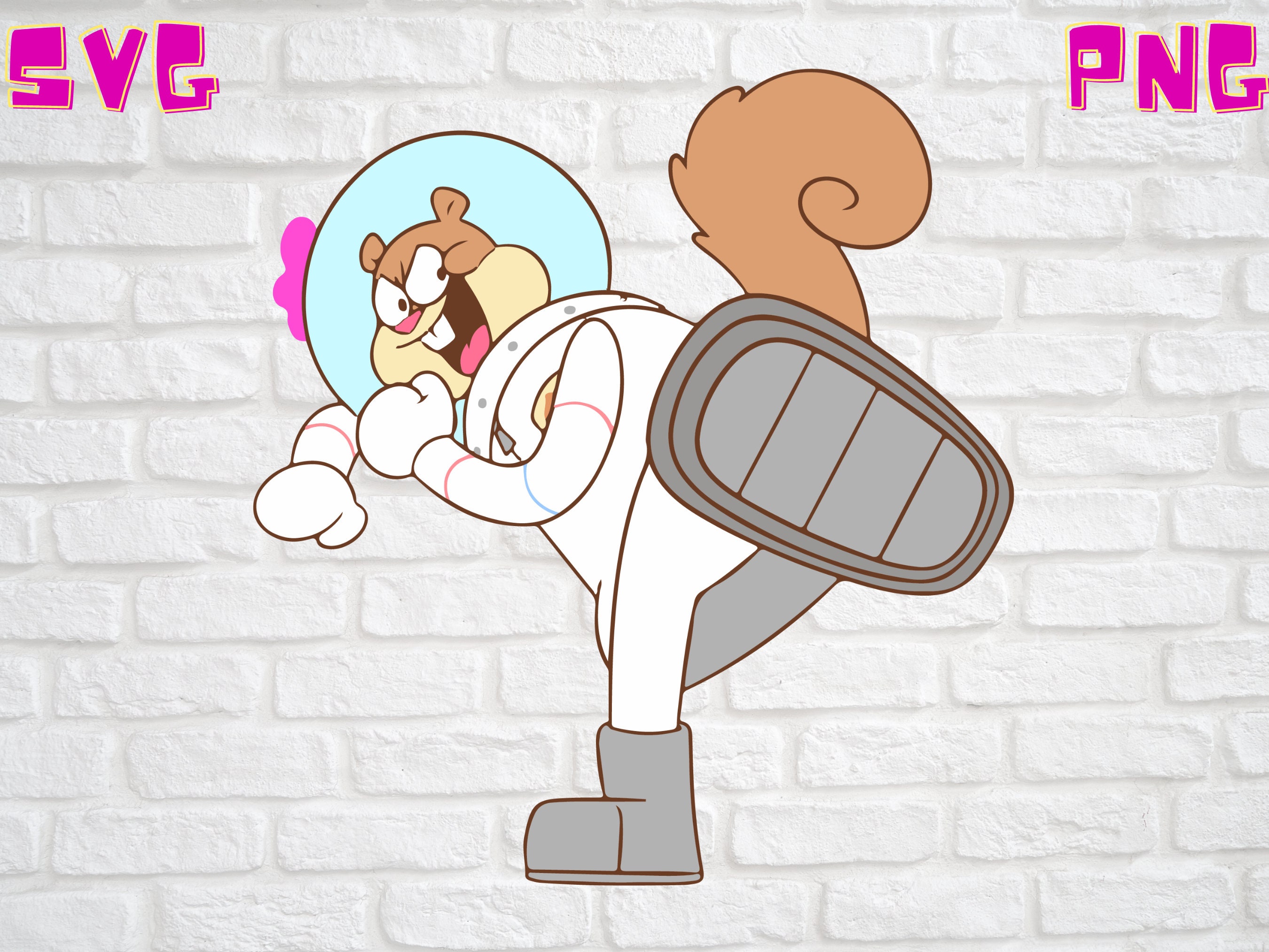 Sandy Cheeks Kick SpongeBob SquarePants Plankton SVG Digital | Etsy