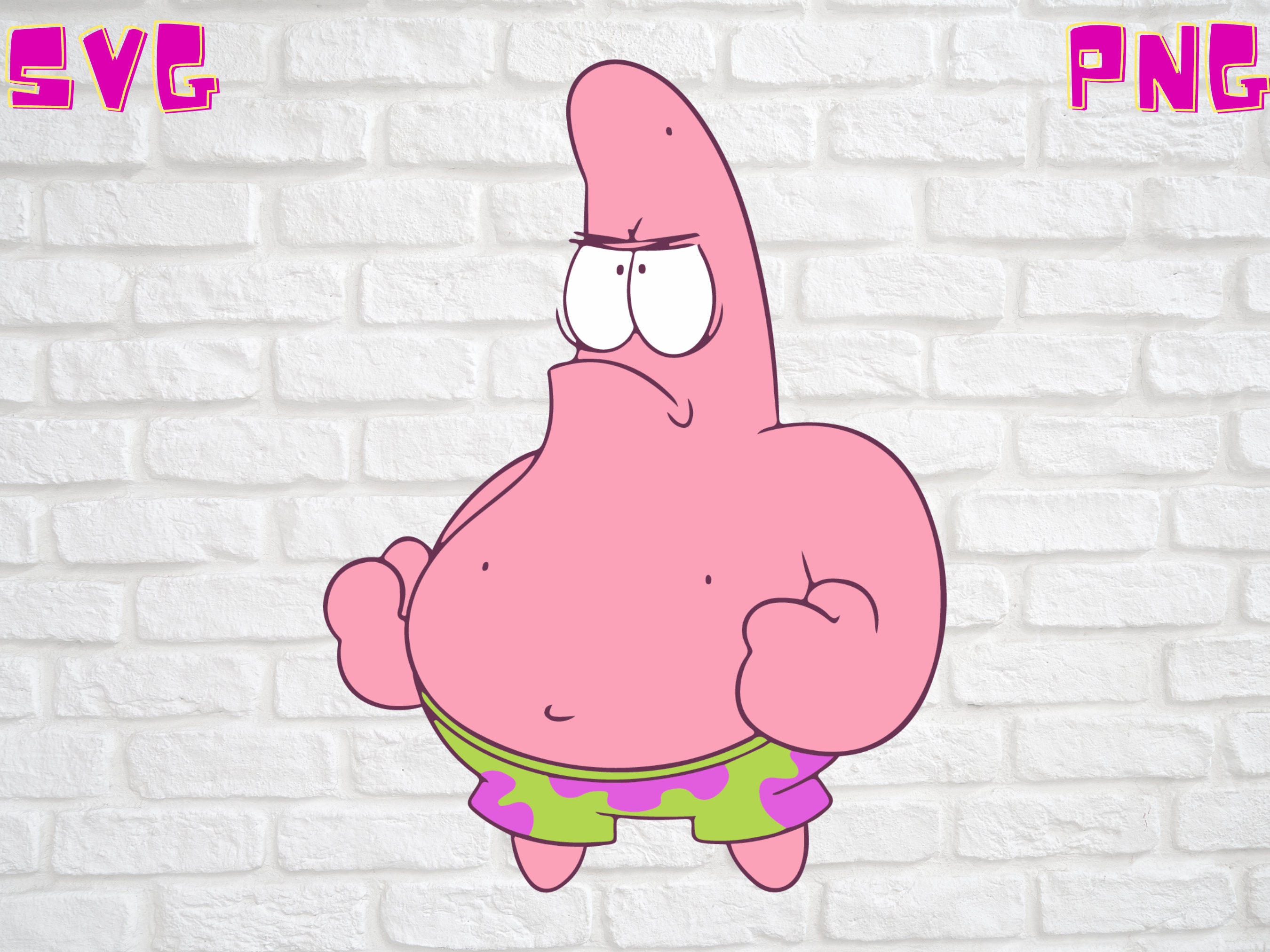 Patrick Star angry SpongeBob SquarePants SVG Digital File | Etsy