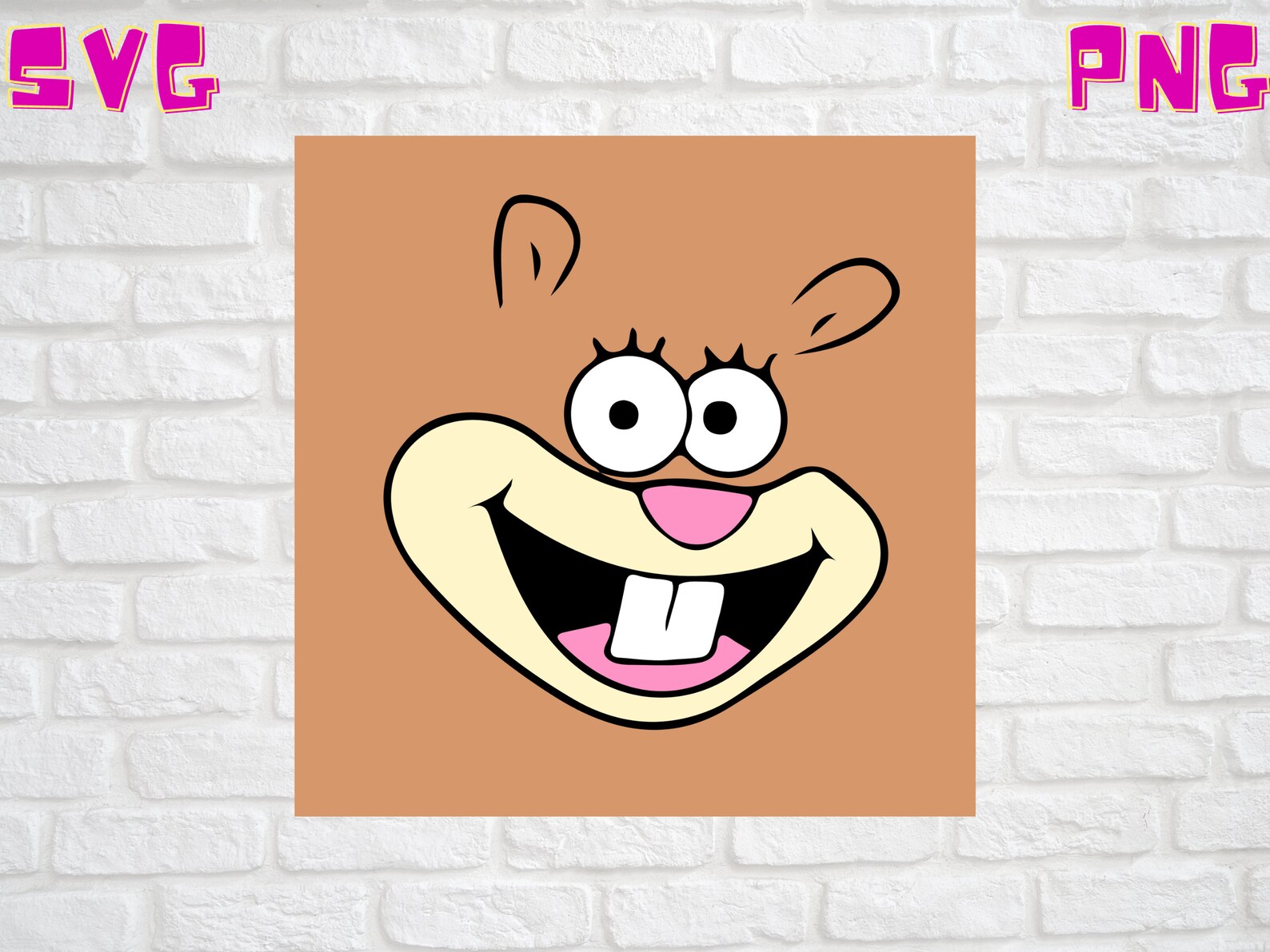 SpongeBob SquarePants Sandy Cheeks Smiling Face SVG Digital | Etsy