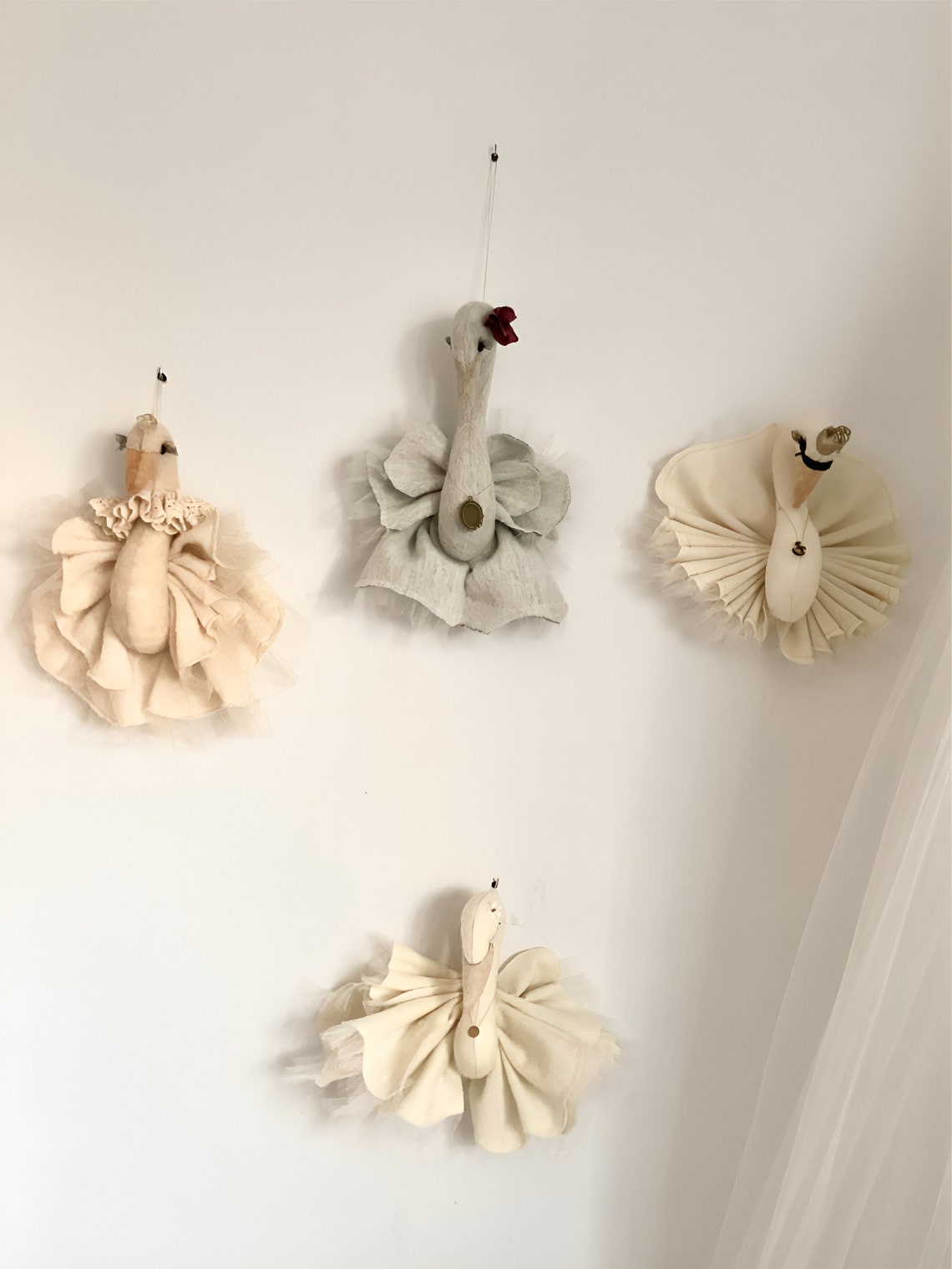 Swan Ecru Swan Wall Mount Swan Faux Taxidermy Cream Swan Wall Head Swan ...