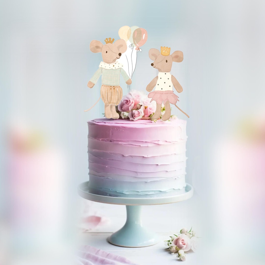 Vintage Mouse Cake Toppers Mouse Cup Cake Toppers Mouse Party Children ...