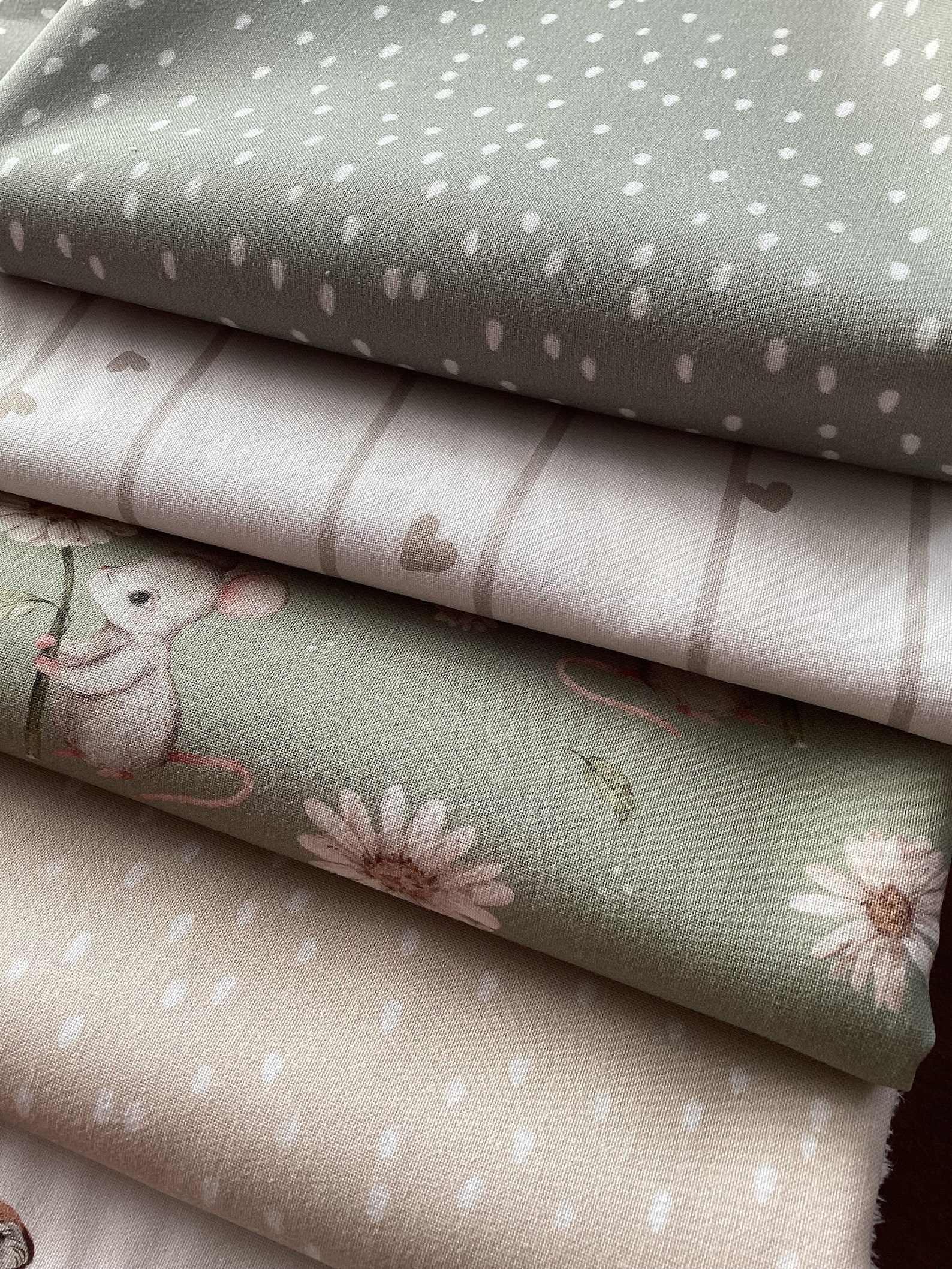 Sage Green Fabric Bundle Fat Quarters Fabric by the Half Yard Woodland ...