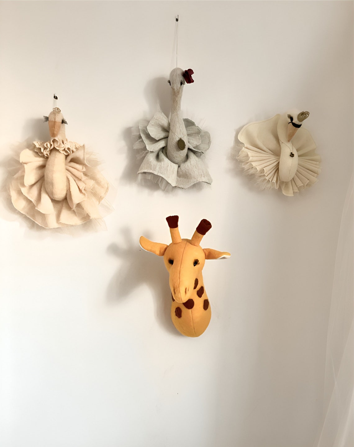 Swan Ecru Swan Wall Mount Swan Faux Taxidermy Cream Swan Wall Head Swan ...