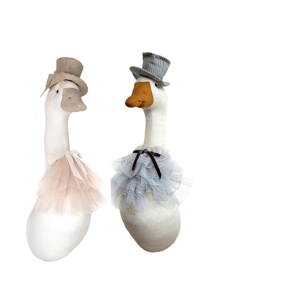 GOOSE Linen Wall Hanging Goose Trophy Goose Wall Mount Head Goose Baby ...