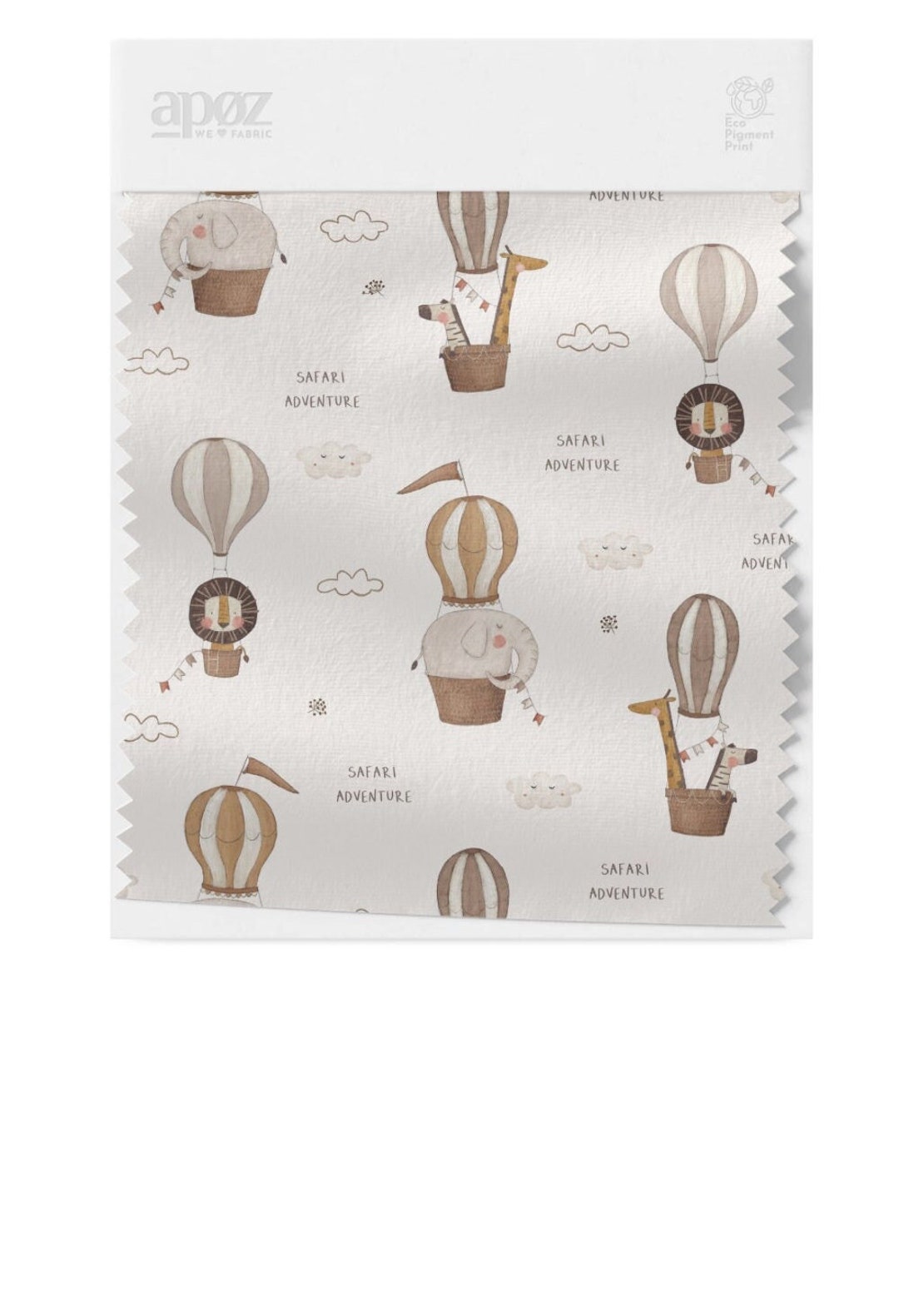 Safari Fabric Sage Green Fabric Jungle Watercolor Fabric Gender Neutral ...