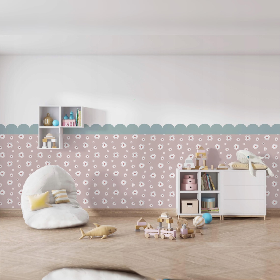 Scallops Wall Decal Scallop Wall Border Scallops Wall Sticker Scalloped ...