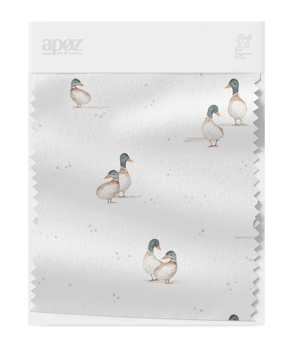 REALISTIC DUCKS Fabric Blue Fabric Duck Muslin Fabric Double Gauze Duck ...