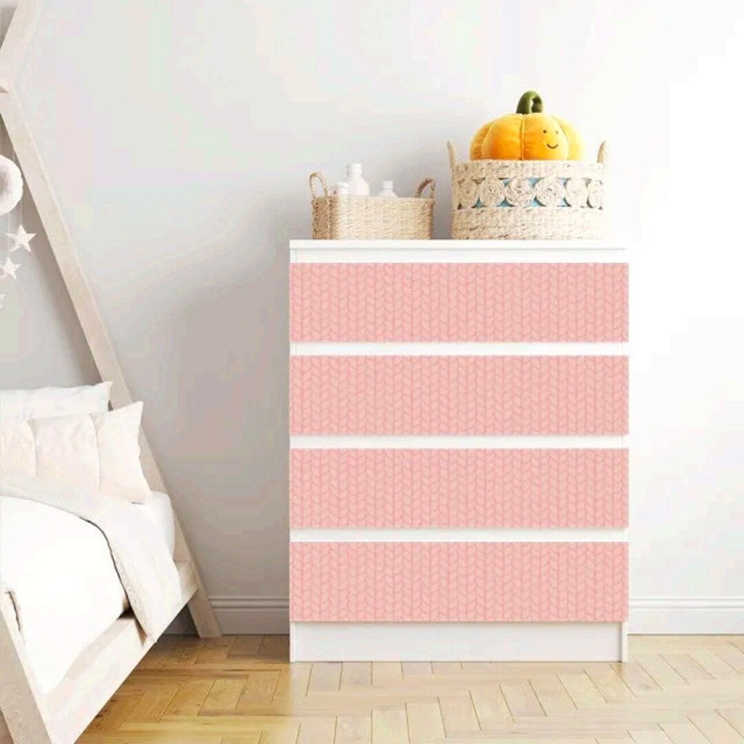 IKEA Malm Dresser Cupboard Pink Sticker Malm Furniture Film Boho Girl's ...