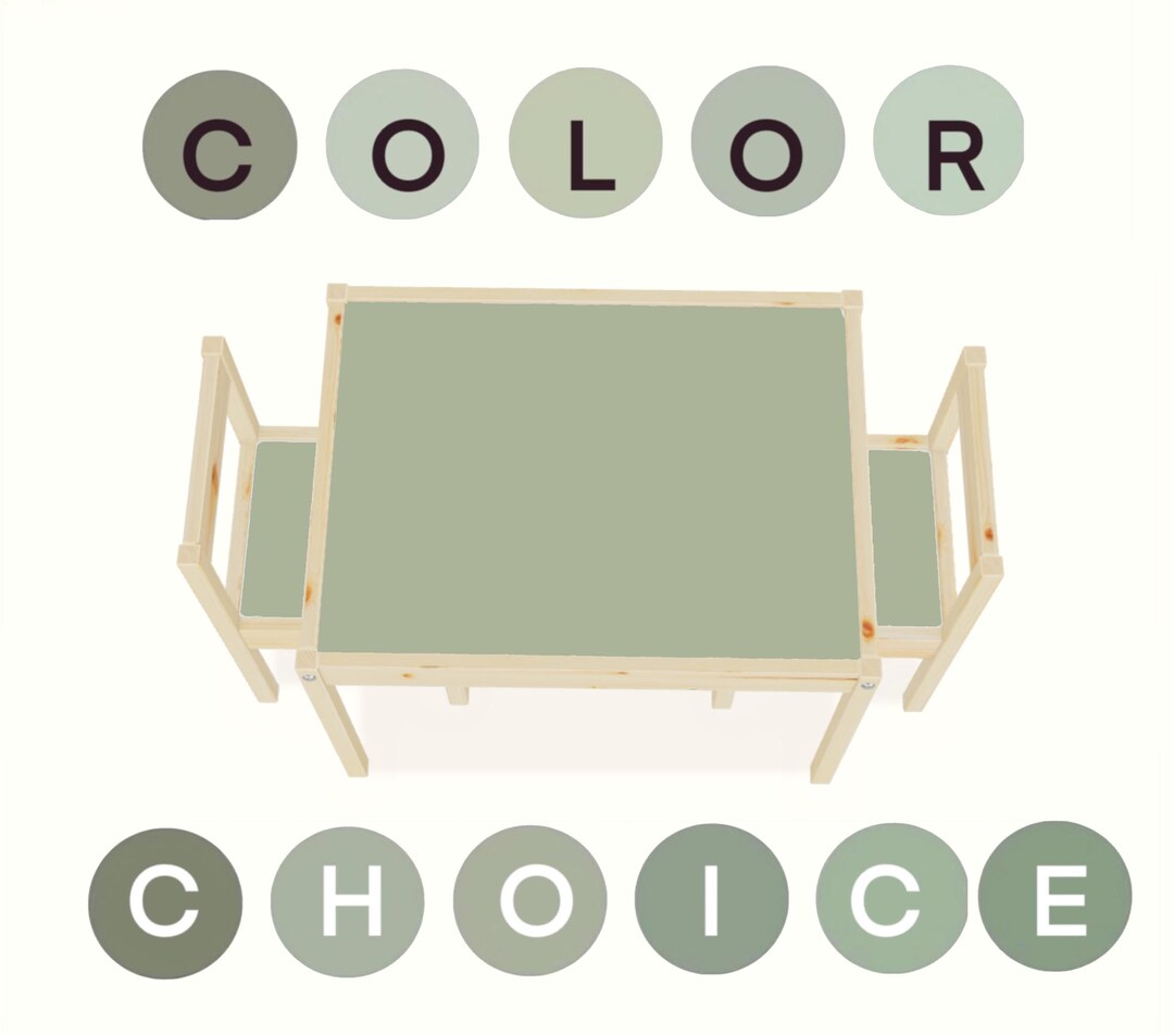 Green Latt Table Furniture Stickers for IKEA Latt Table Green Decals ...