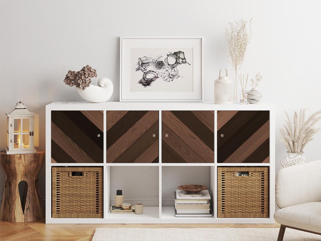 Kallax Insert Stickers Kallax Dark Wood Sticker Kallax Wood Imitation Kallax Wooden Kallax ...