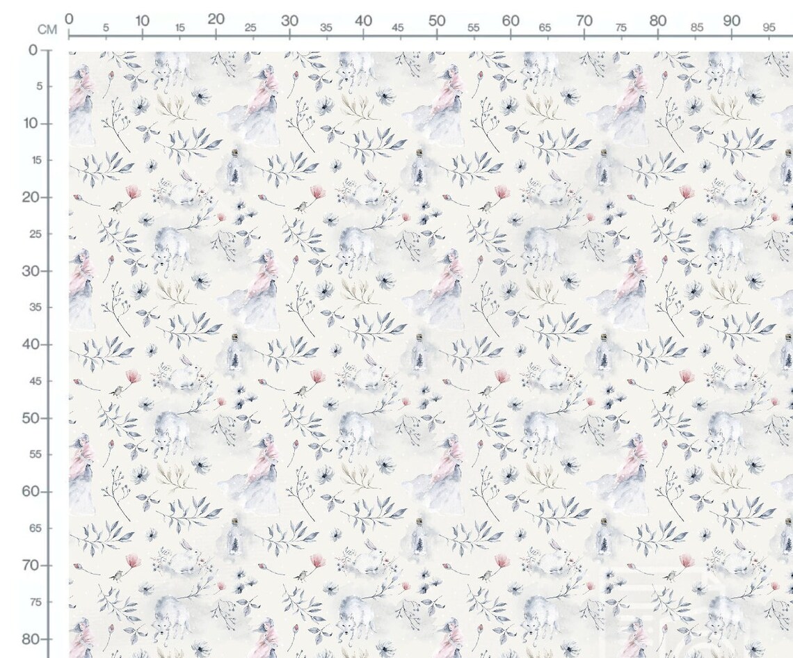 WINTER FAIRYTALE Fabric by Half Yard Childrens Fabric Light Shades ...