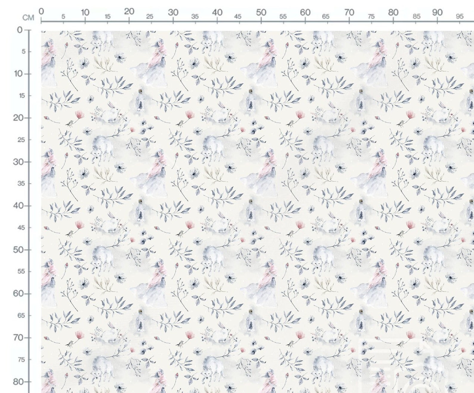 WINTER FAIRYTALE Fabric by Half Yard Childrens Fabric Light Shades ...