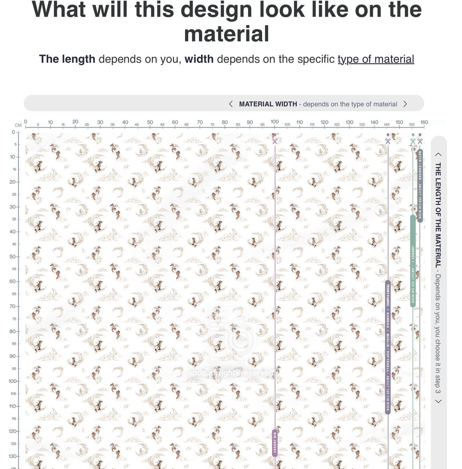 SKY FOREST SMALL White Deer Fabric Fawn Fabric Fox Fabric Deer Cotton ...