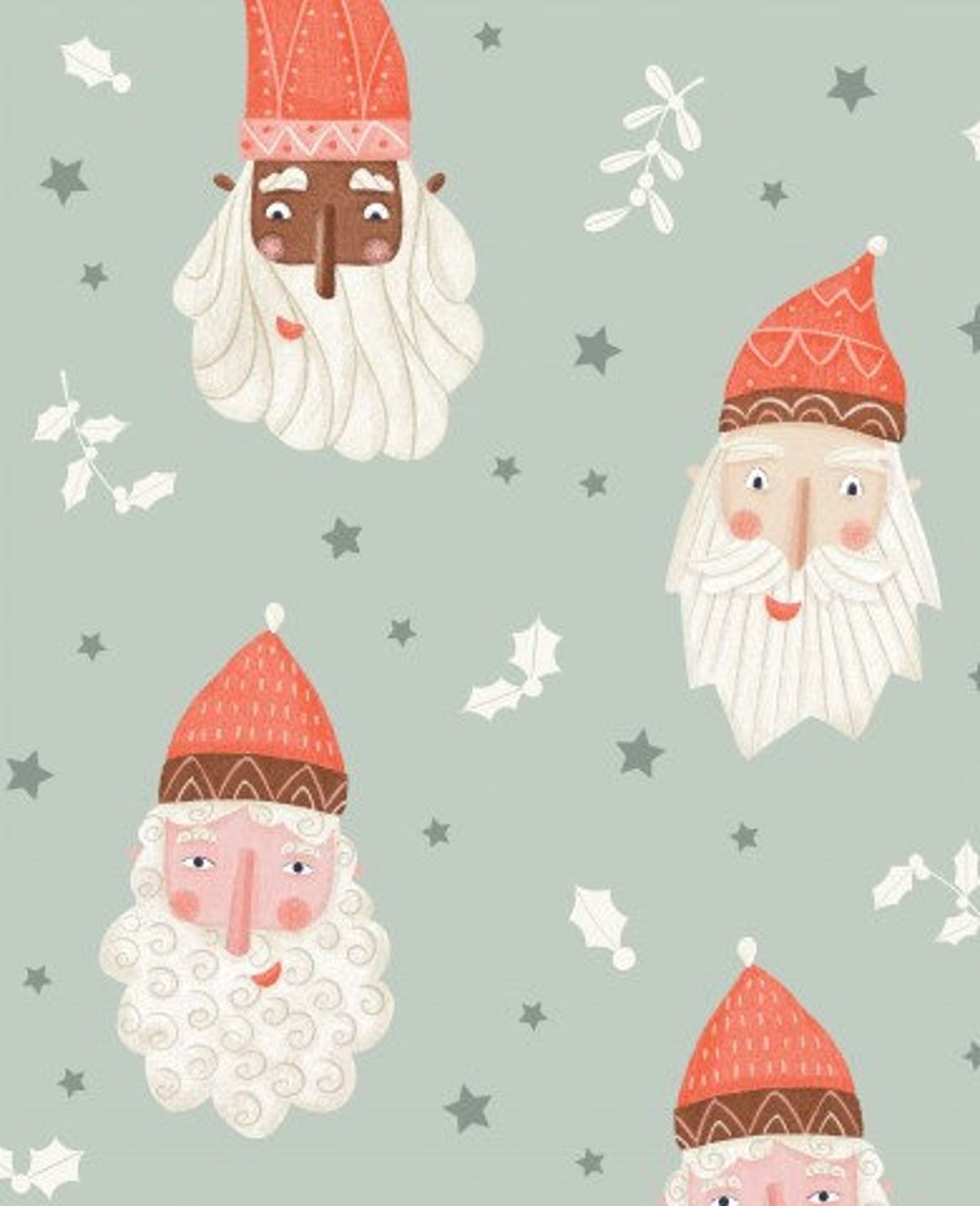 Santa Claus Christmas Fabric Kids Christmas Fabric Santa Claus ...